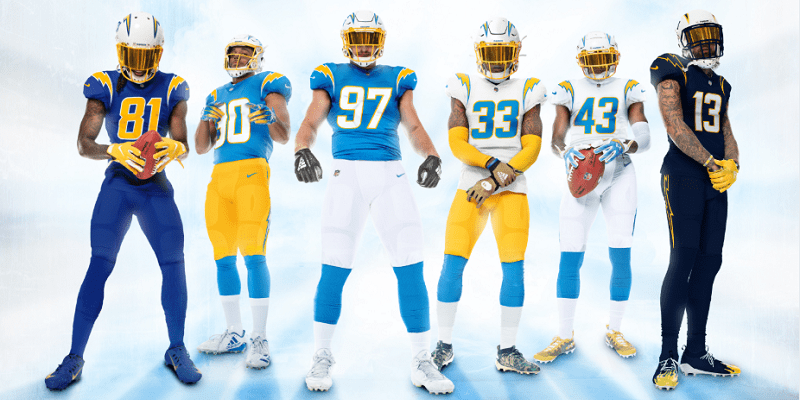 Los Angeles Chargers reveal updated uniforms and helmets - Field Level ...
