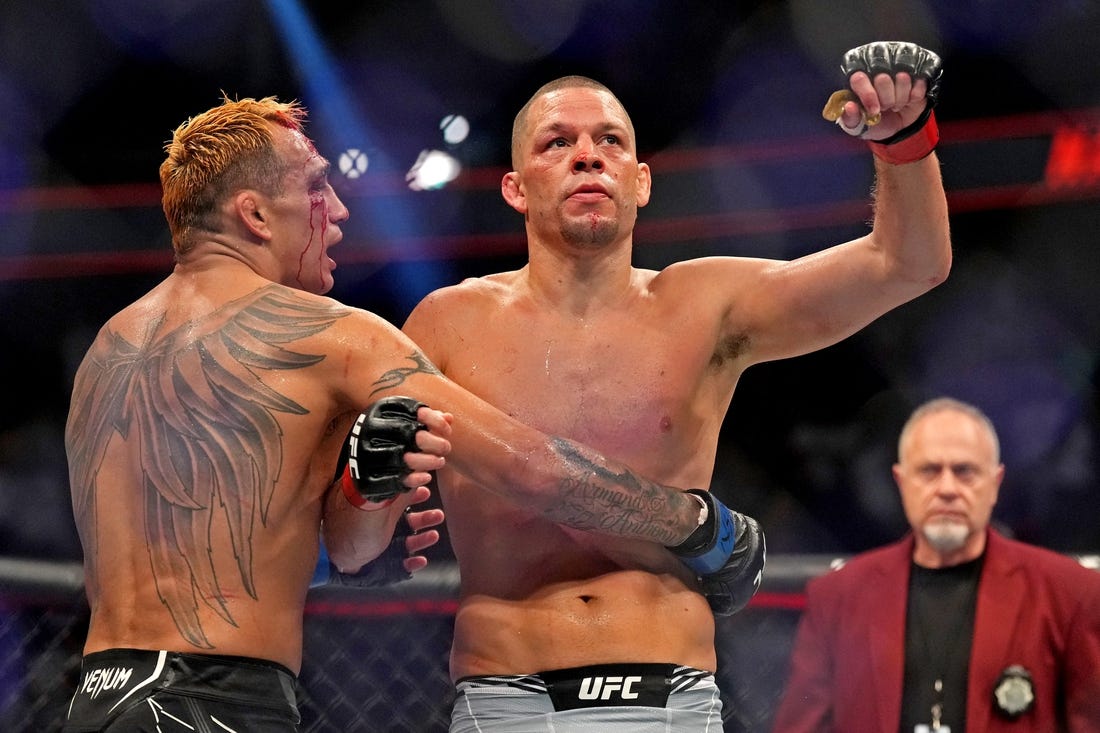 Nate Diaz submits Tony Ferguson at UFC 279 - Field Level Media ...