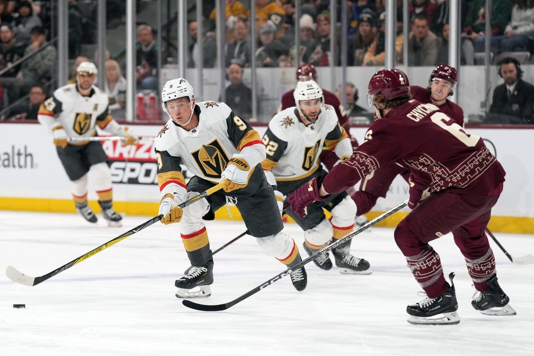 Clayton Keller's hat trick propels Coyotes past Knights - Field Level ...