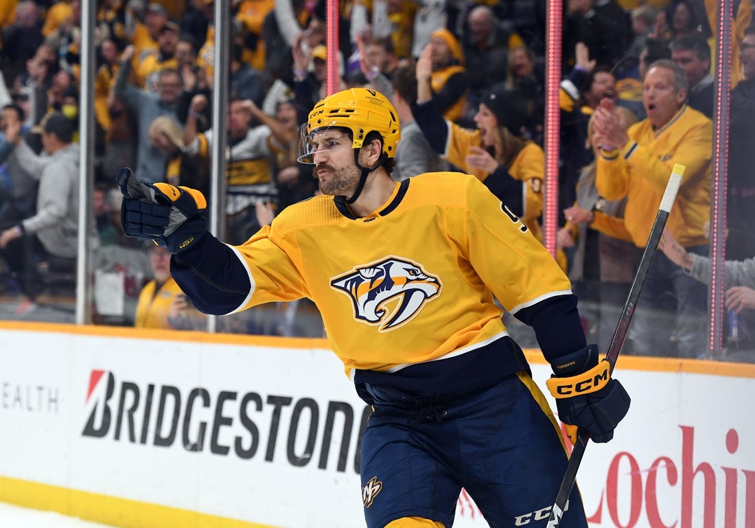 Predators' Filip Forsberg exits game vs. Flyers - Field Level Media ...