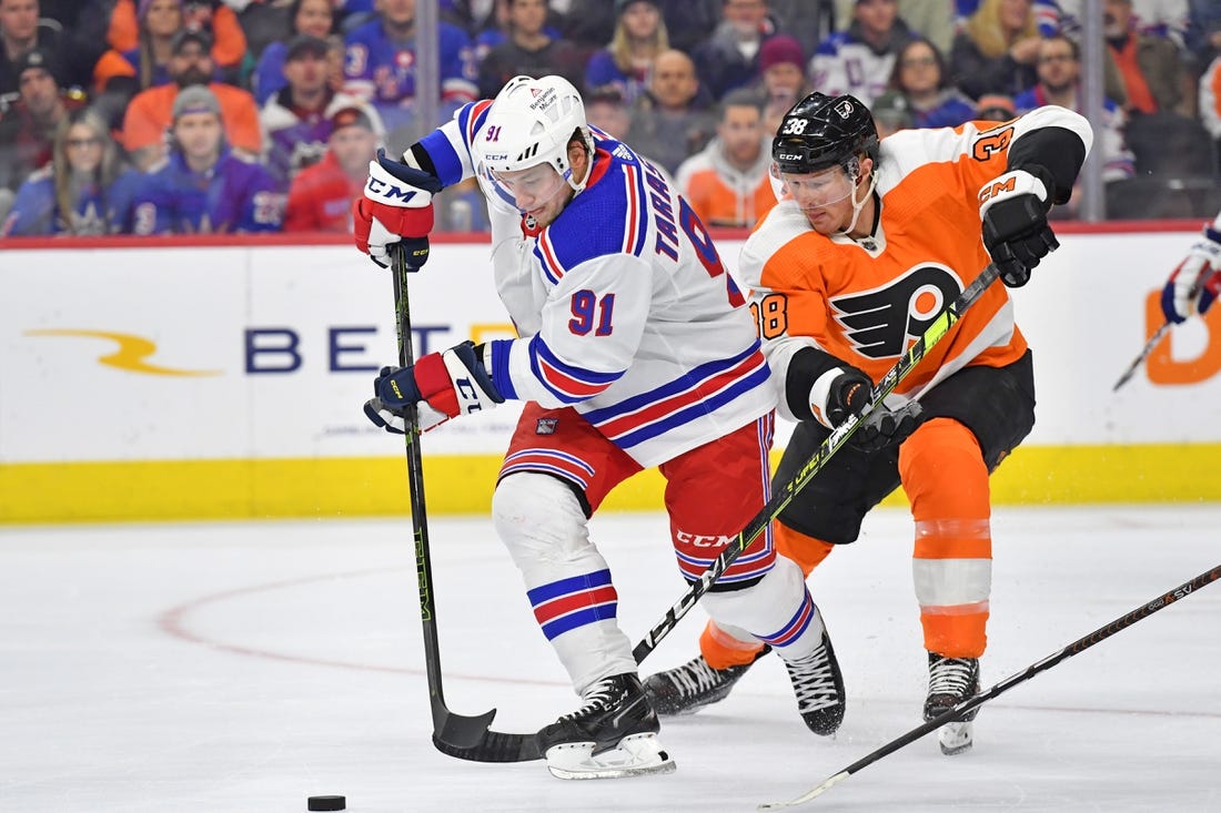 Vladimir Tarasenko lifts Rangers over Flyers in OT - Field Level Media ...