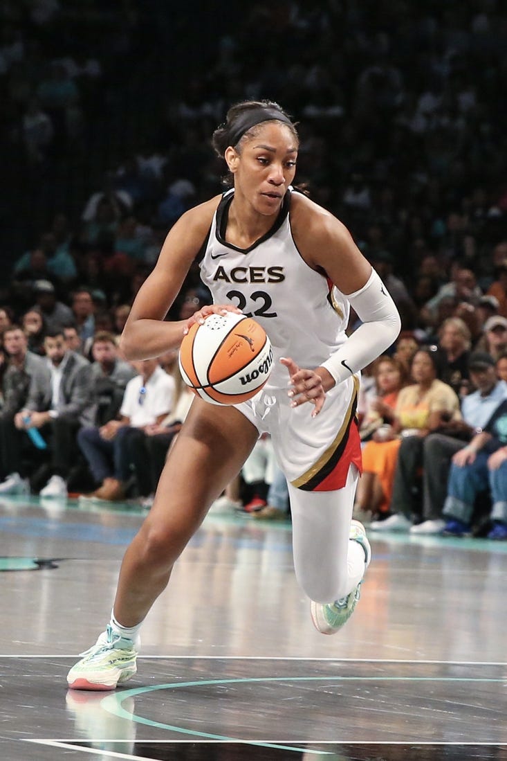 A'ja Wilson scores career-high 40 as Aces rout Mystics - Field Level Media - Professional sports ...