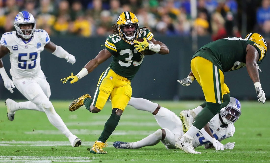 Reports: Packers RB Aaron Jones (hamstring) inactive vs. Raiders - Field Level Media ...