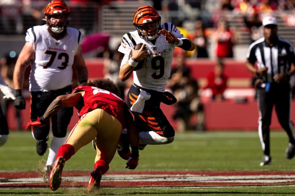 Joe Burrow shines, Bengals hand 49ers third straight loss - Field Level ...