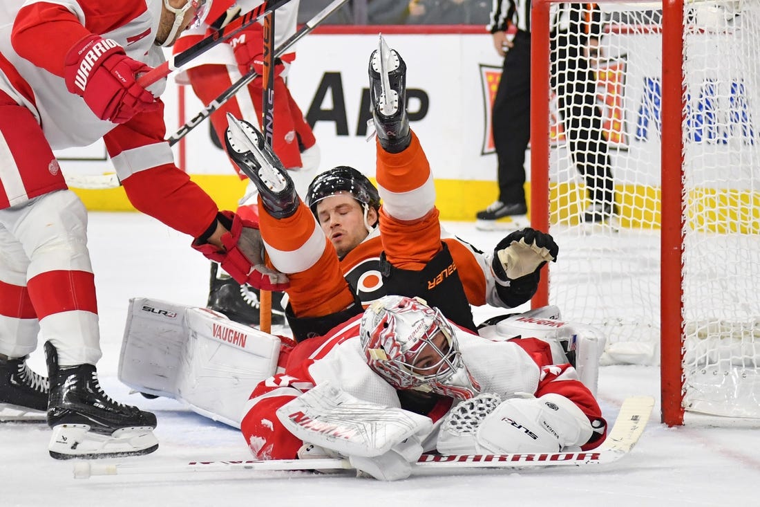 Sam Ersson, Flyers stave off Red Wings, 1-0 - Field Level Media ...