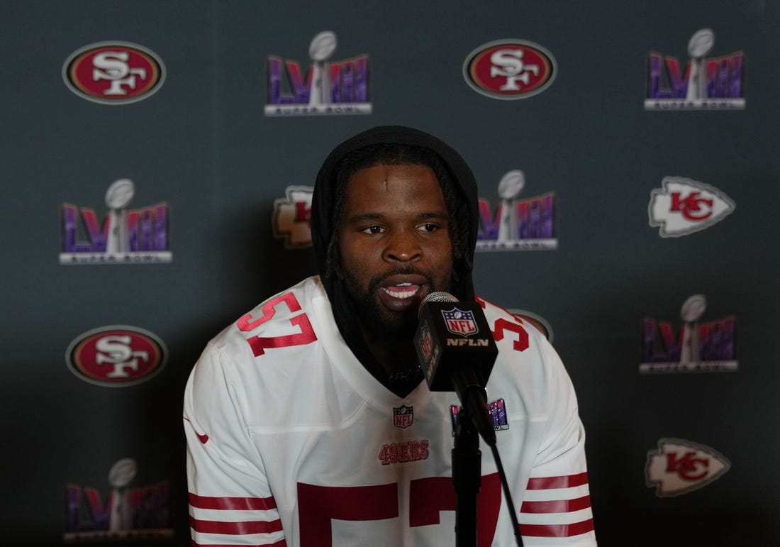 49ers LB Dre Greenlaw out of Super Bowl after injury running onto field ...