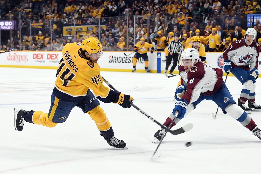 Cody Glass' first career hat trick leads Predators past Avs - Field ...