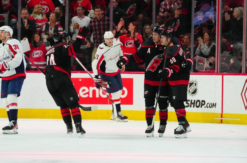 Hurricanes score last four goals to double up Capitals - Field Level ...