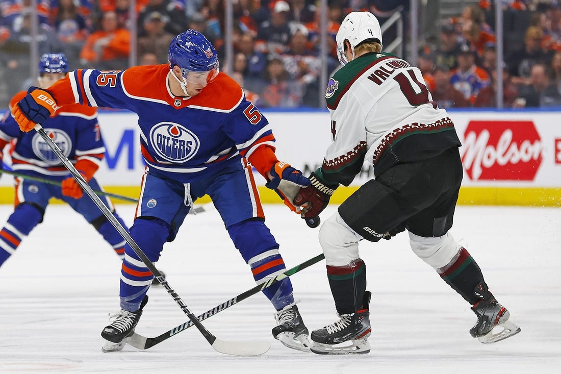 Matias Maccelli's OT winner lifts Coyotes past Oilers - Field Level ...