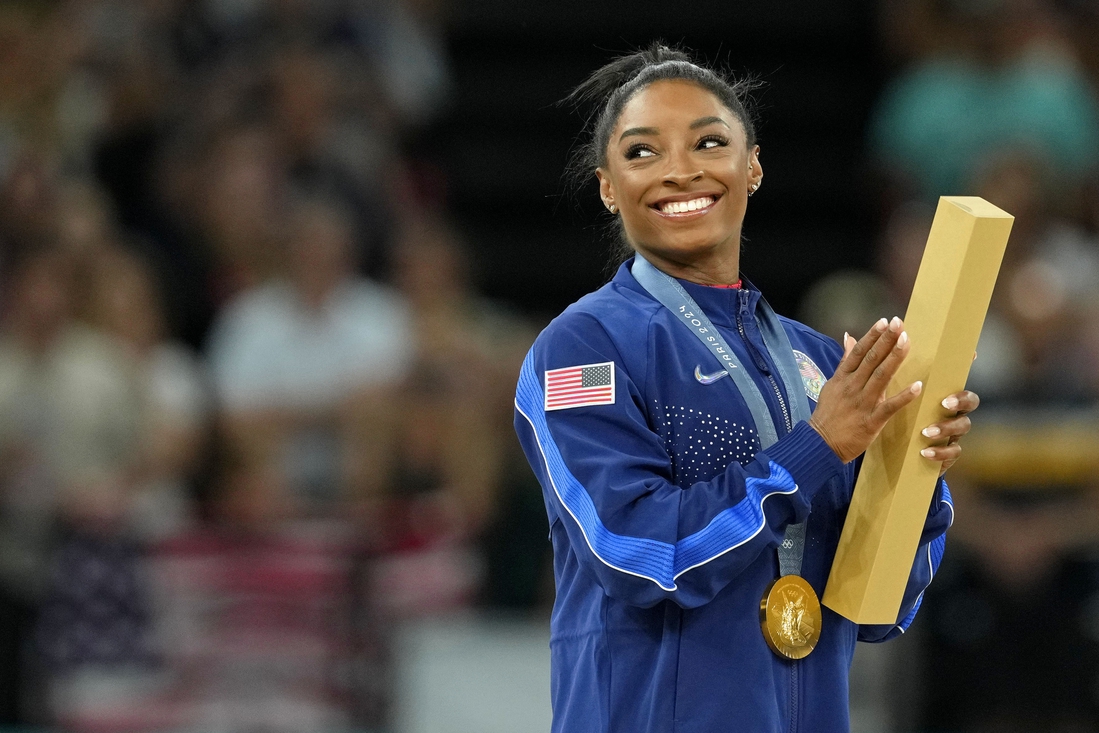 Simone Biles leaves door open to compete at LA in 2028 - Field Level ...