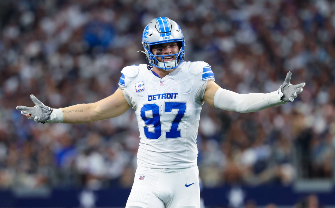 Lions DE Aidan Hutchinson suffers serious leg injury - Field Level Media - Professional sports ...