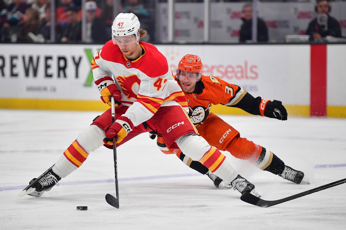 Jonathan Huberdeau, Flames dodge Ducks in OT - Field Level Media ...