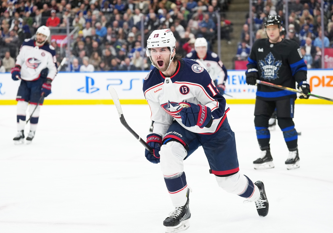 Blue Jackets' Adam Fantilli nets hat trick vs. Leafs - Field Level ...