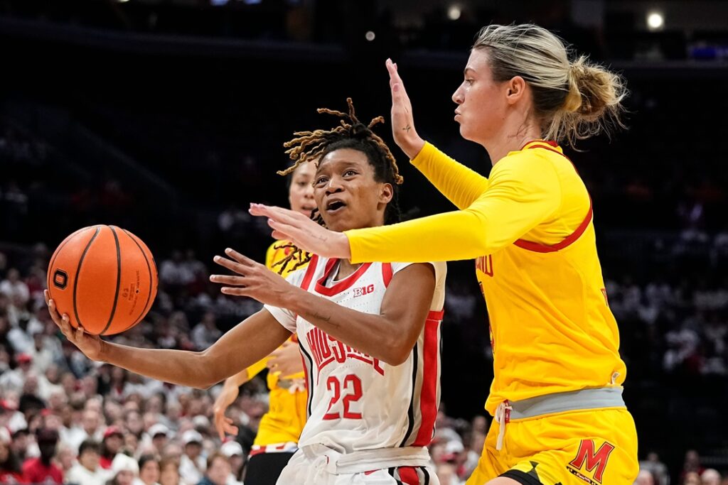 Women's Top 25 roundup: No. 12 Ohio State rallies past No. 8 Maryland ...