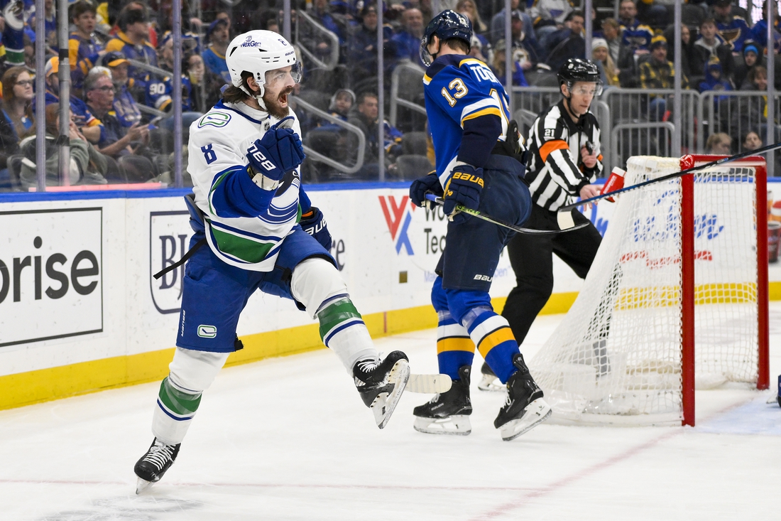 Conor Garland tallies twice to help Canucks beat Blues - Field Level ...