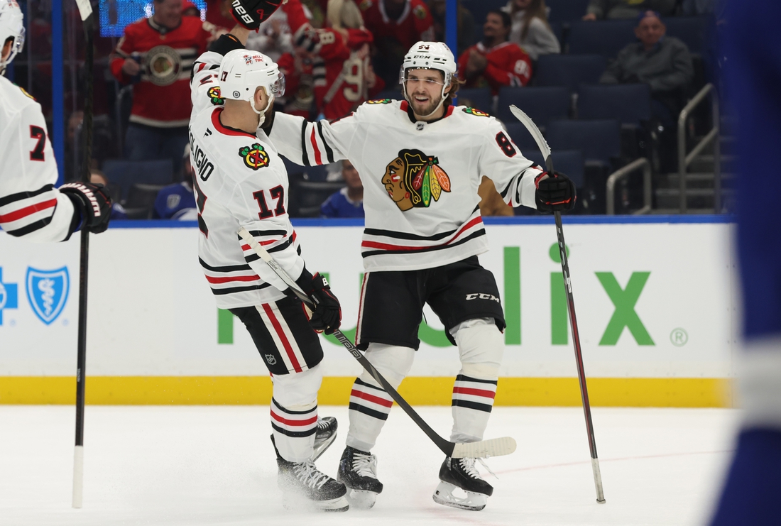 Landon Slaggert delivers in season debut to help 'Hawks beat Lightning ...