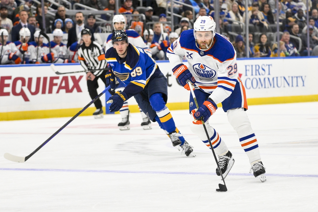 Oilers pull even late, then prevail in OT vs. Blues - Field Level Media ...