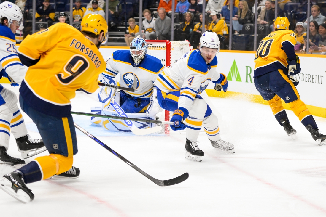 Filip Forsberg, Brady Skjei combine for 4 goals as Sabres top Preds ...
