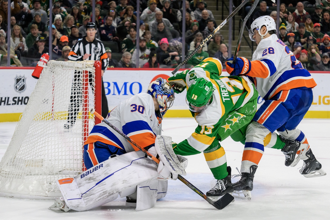 Wild score final 5 goals, continue dominance of Isles - Field Level ...