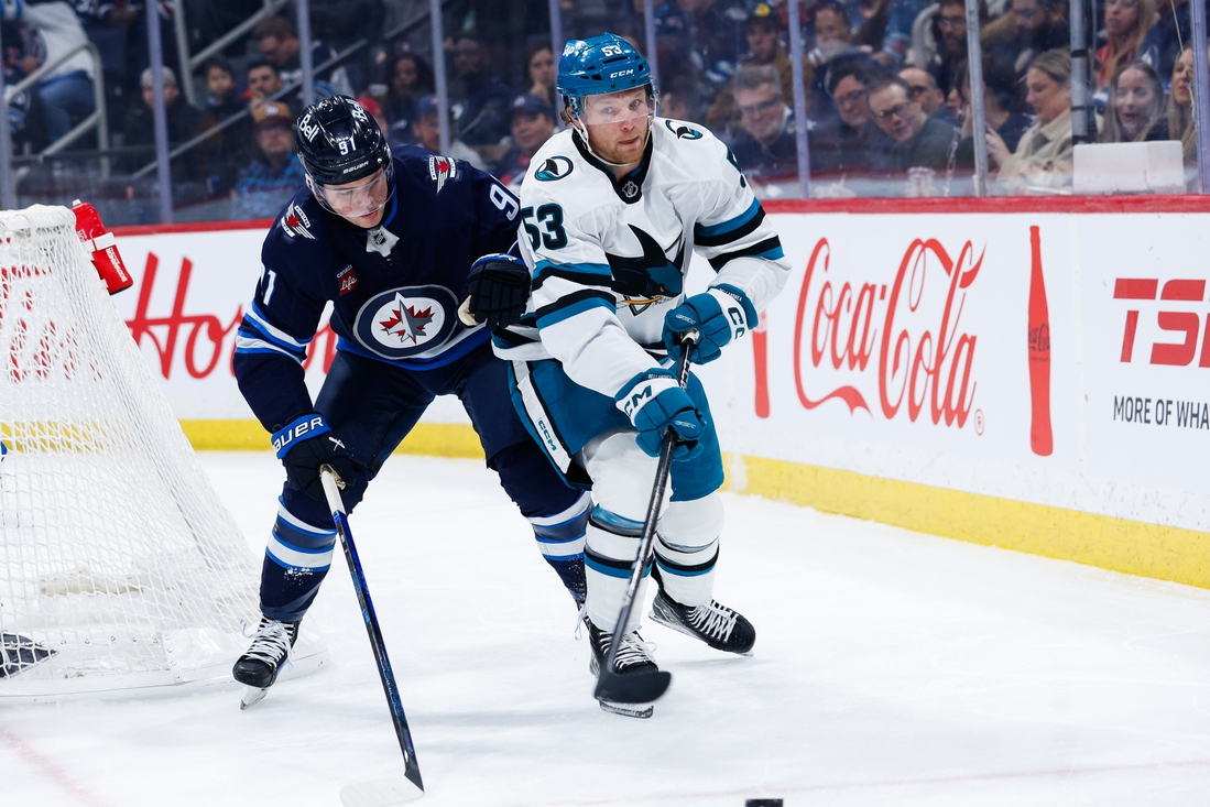 Jets score late to force OT, win on Mark Scheifele goal over Sharks ...