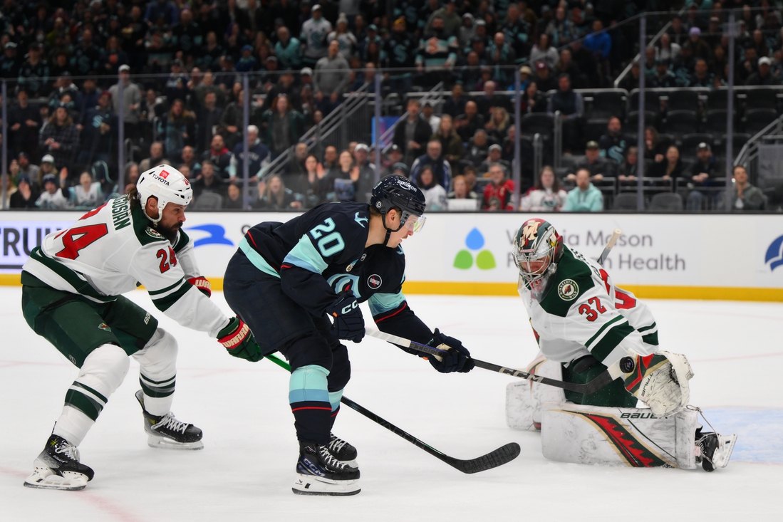 Wild build 3-goal lead, fend off Kraken comeback - Field Level Media ...