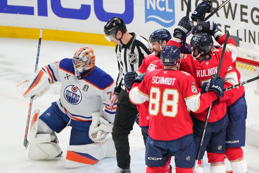Sam Reinhart scores 4, Panthers beat Oilers to retain Stanley Cup ...