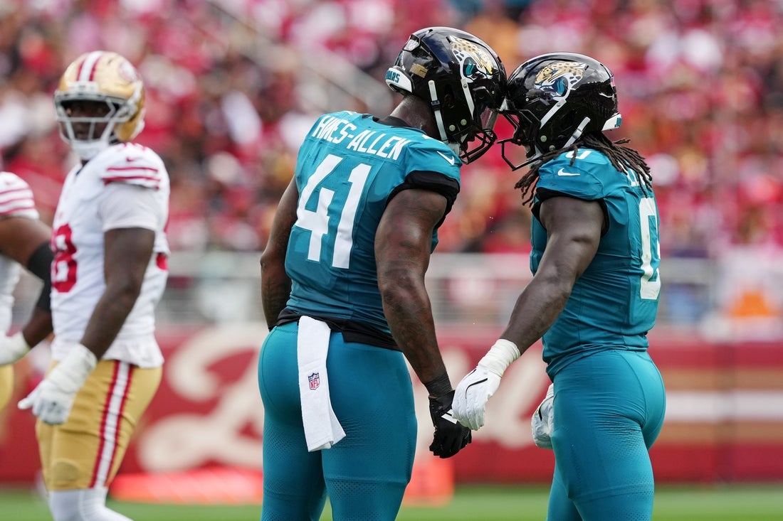 Jaguars force 4 turnovers, hand 49ers first loss - Field Level Media ...