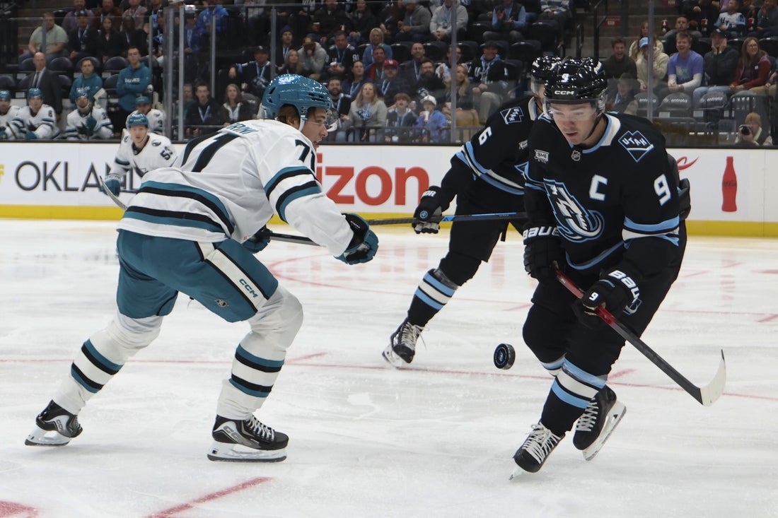 Nick Schmaltz records hat trick as Mammoth break away from Sharks ...