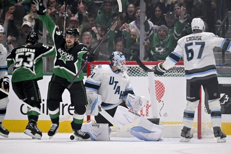 Wyatt Johnston's power-play goal guides Stars past Mammoth - Field ...