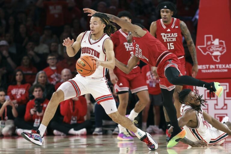 No. 7 Houston outlasts No. 14 Texas Tech in Big 12 slugfest - Field ...