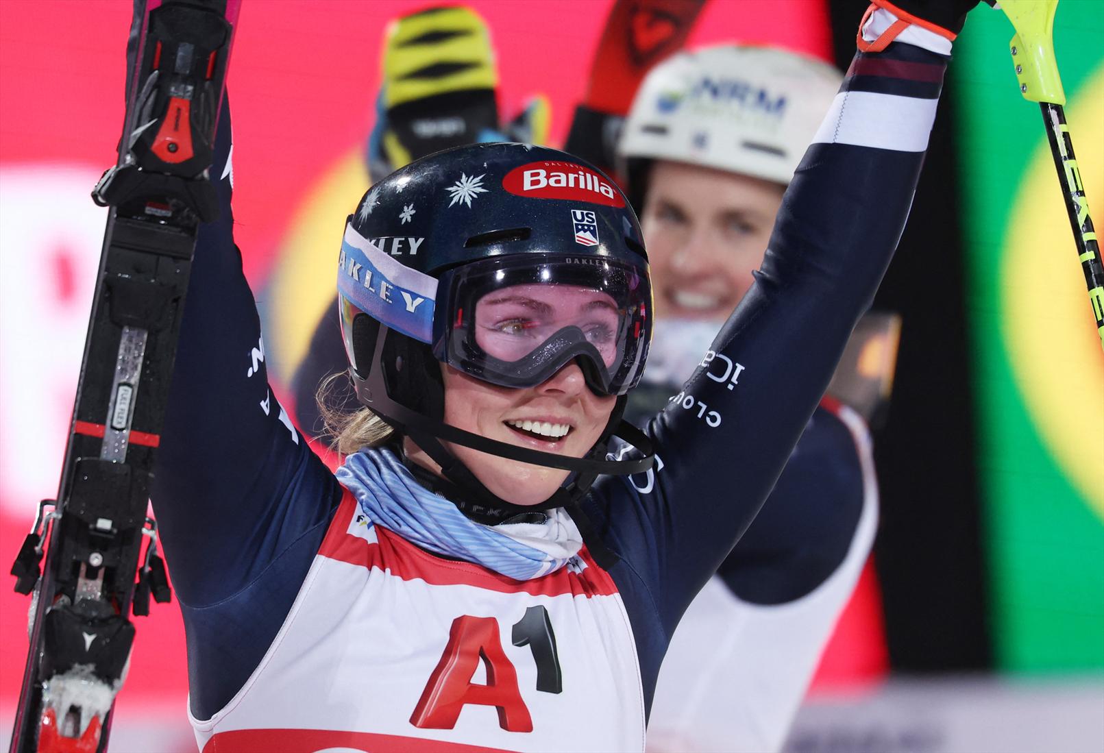 Mikaela Shiffrin claims 70th World Cup slalom title in night race ...