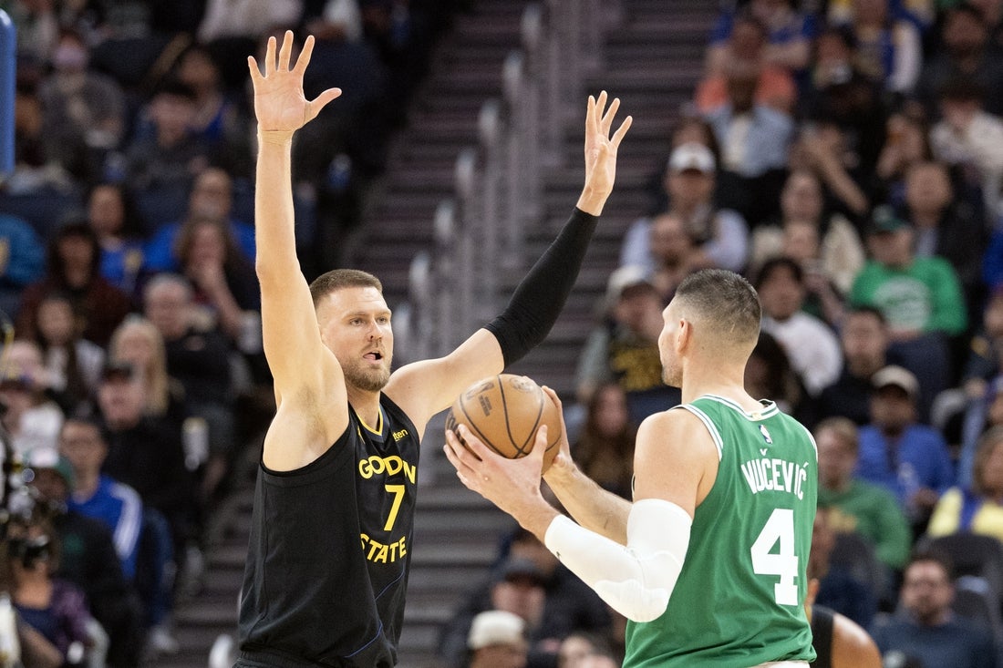 Kristaps Porzingis strives to make an impact as Warriors face Nuggets ...