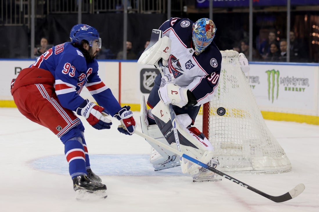 Blue Jackets blow four-goal lead, hold on for overtime win vs. Rangers ...