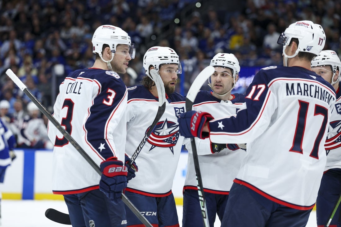 Conor Garland records another 2-goal outing as Jackets down Lightning ...